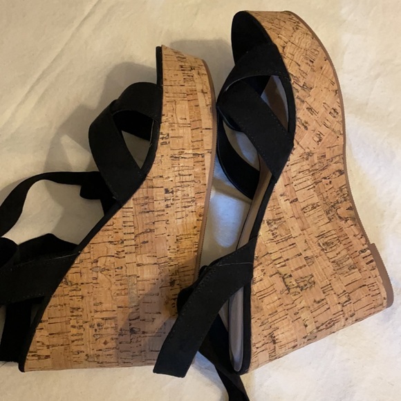 Truffle Collection | Shoes | Truffle Collection Black Tie Ankle Cork ...